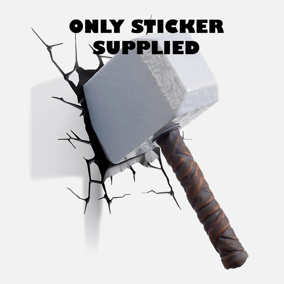 3D Deco Light FX Avengers Replacement Thor Hammer Crack Wall sticker M ...