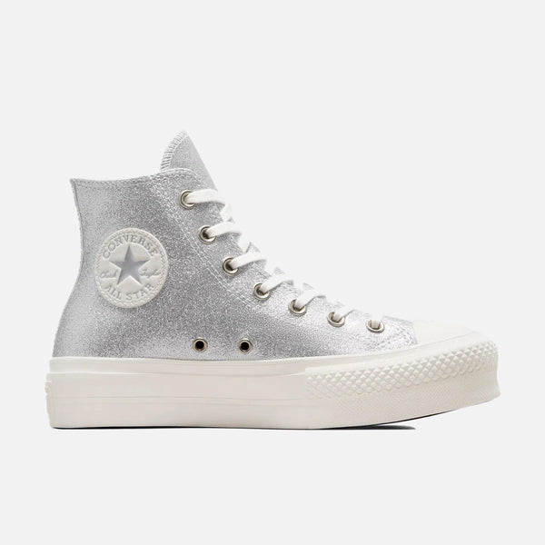 Women's Converse Chuck Taylor Lift Hi Lift Silver Glitter – THE SNEAKER ...